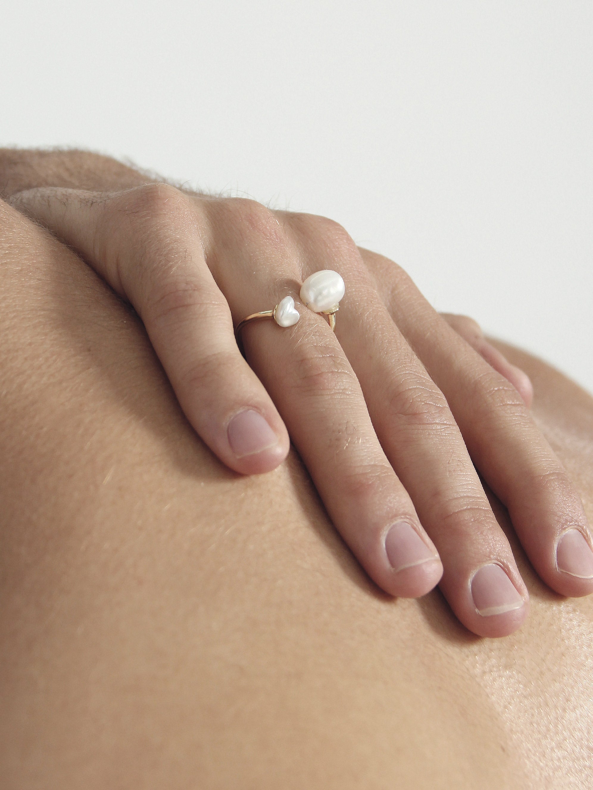 B. Pearl Duo Ring, Gold Vermeil. – Sentient Jewelry